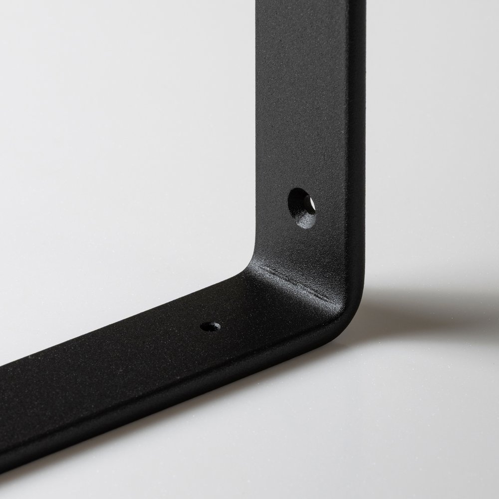 Beech Shelf With Inverted Black Steel Brackets | House of Worktops