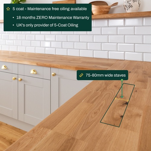 Deluxe Rustic Oak Worktop |Customizable| House of Worktops